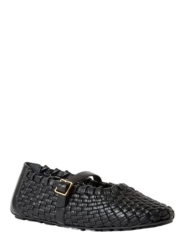 Aquatalia Quello Water-resistant Mary Jane Flat - Black Nappa