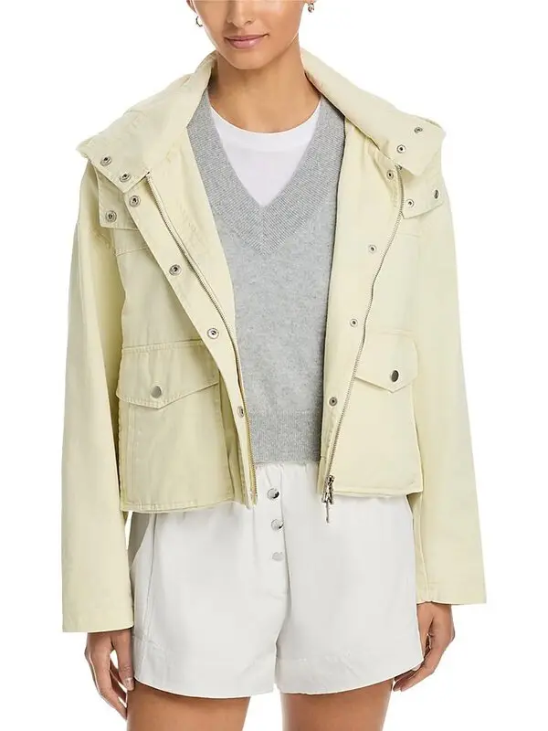 Aqua Washed Twill Anorak Jacket - Ecru Washed