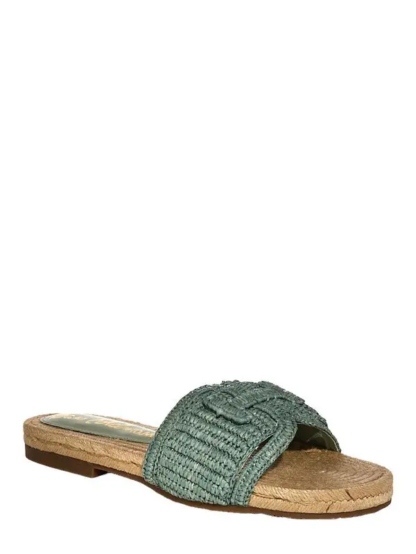 Sam Edelman Miya Woven Slides - Sage Sky