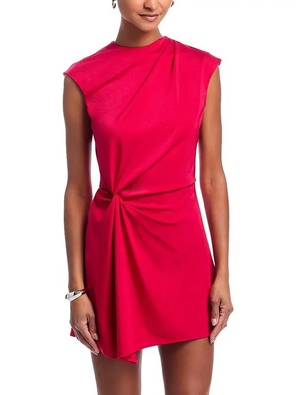 KATE BARTON Draped Mini Dress - Raspberry