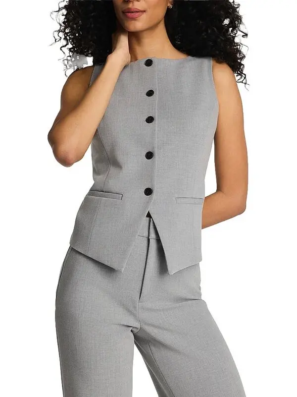 Spanx Wellsuited Tailored Button-down Vest - Heather Grey