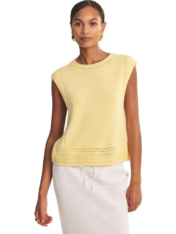 Velvet By Graham & Spencer Vanny Sweater Vest - Yellow