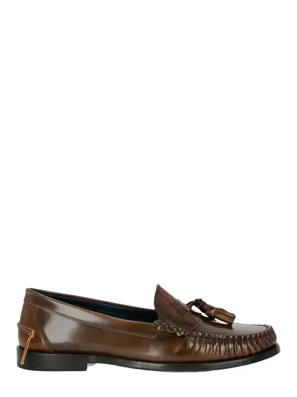 FORTELA Sophie Tassel Leather Loafers - Brown
