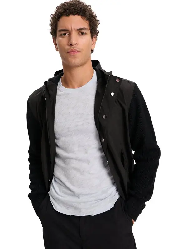ATM Anthony Thomas Melillo Hybrid Tech Bomber Jacket Polyester - Black