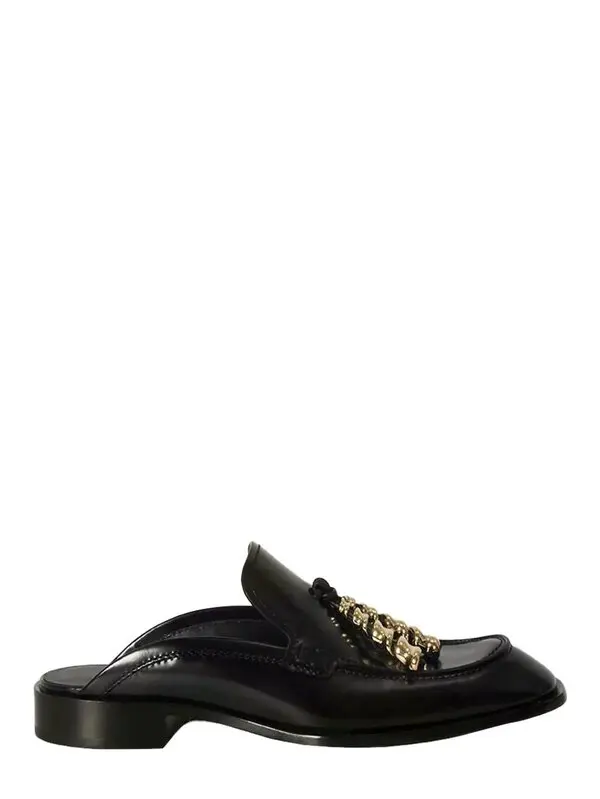 Loewe Calfskin Edge Leather Mules - Black