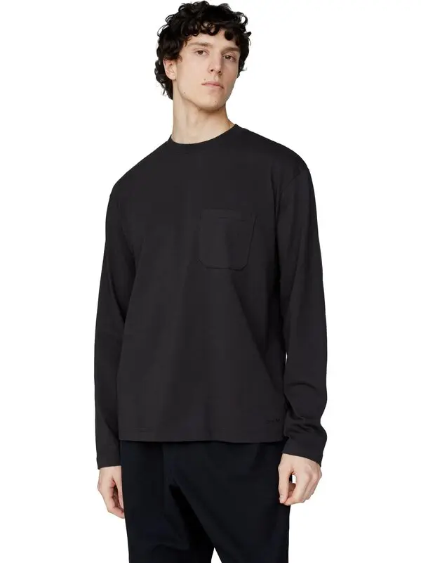 ATM Anthony Thomas Melillo Heavyweight Jersey Long Sleeve Crew T-shirt Cotton - Black