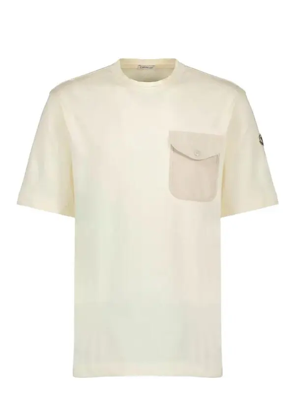 Moncler Pocket-detail Cotton T-shirt - Neutrals