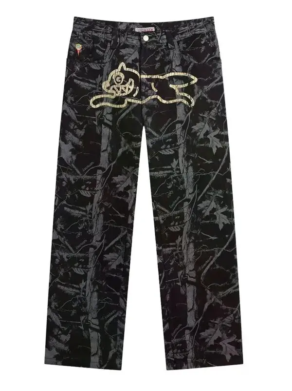 ICECREAM Running Dog Double Scoop Denim Trousers - Black