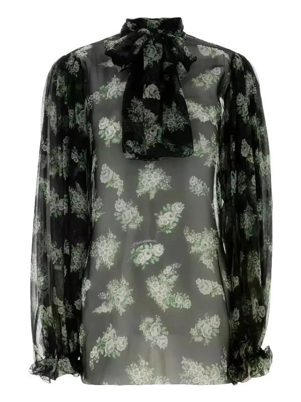 Dolce & Gabbana Floral Print Blouse - Black