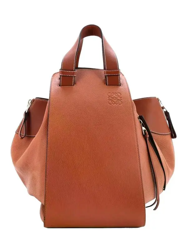 Loewe Hammock Leather Large Tote Bag - Brown