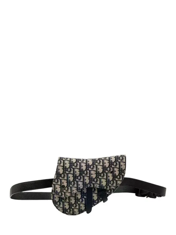 Dior 2020 Oblique Canvas Saddle Belt Bag - Blue
