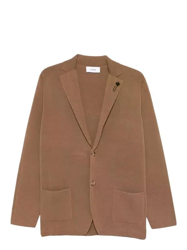 LARDINI Pocket Buttoned Blazer - Brown