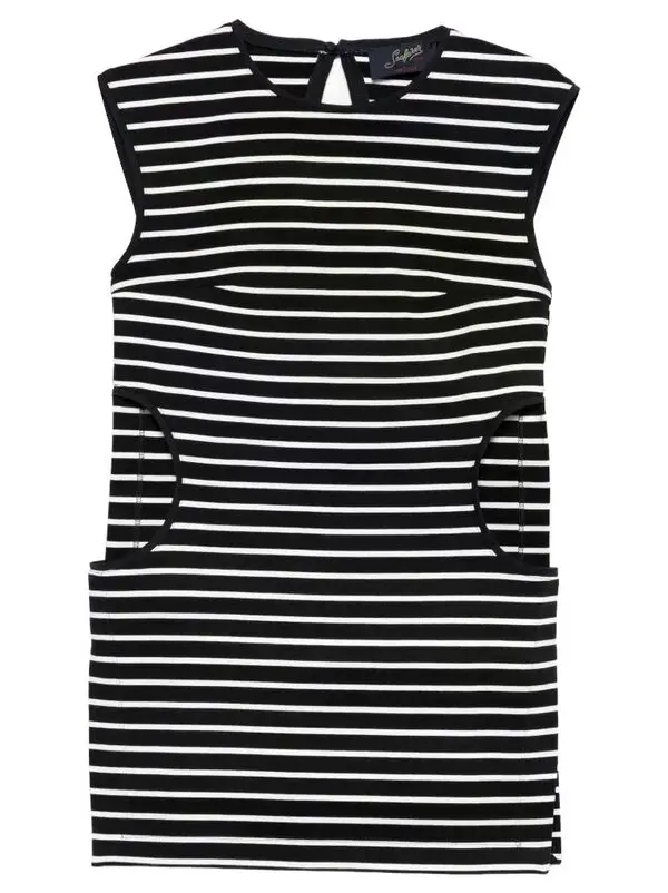 Seafarer Striped Pocket Sleeveless Dress - Blue