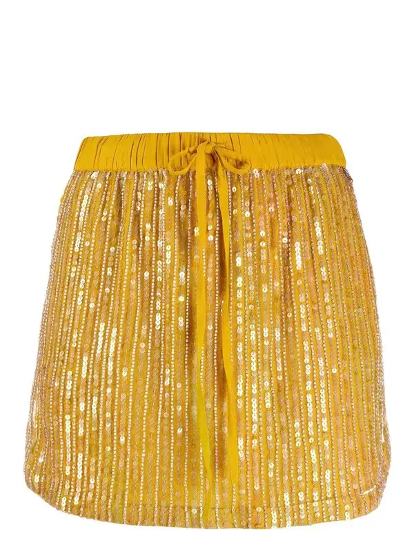 TWINSET All-over Sequin Mini Skirt - Yellow