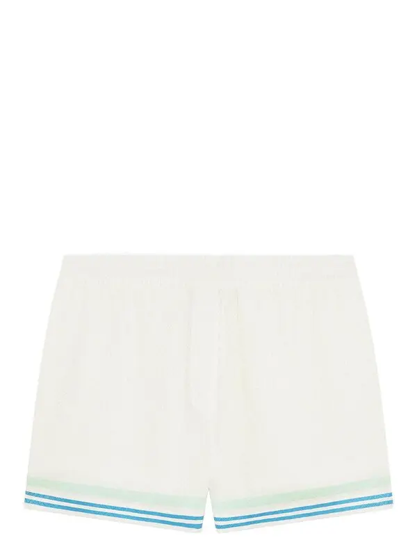Casablanca Floral Cc Smile Monogram Jacquard Silk Shorts - Blue
