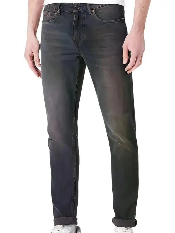 BOSS Delano Bc-c Jeans With Logo Patch - Grey
