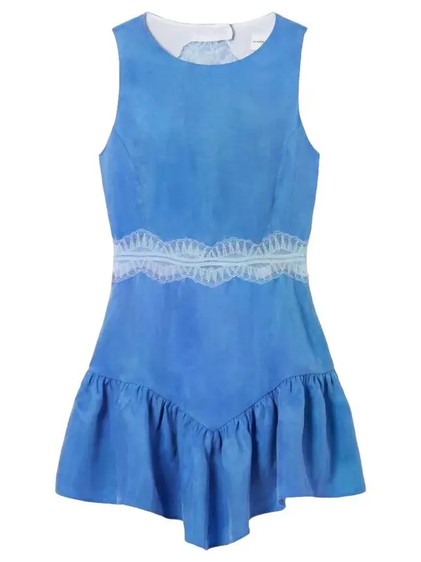 Claudie Pierlot Lace Ruffle Mini Dress - Blue