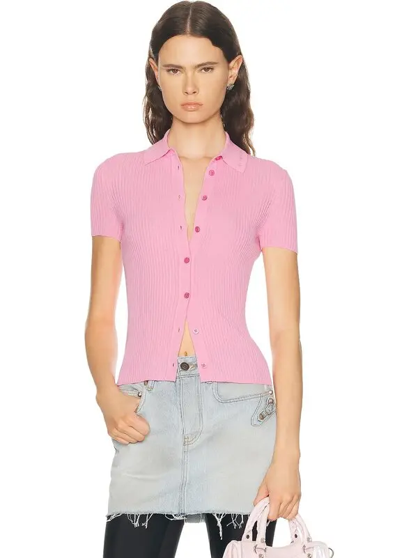 Balenciaga Short Sleeve Shirt - Light Pink