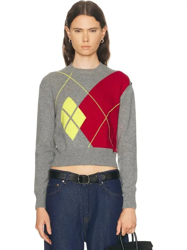 Alexander McQueen Crewneck Sweater - Grey, Red, & Yellow