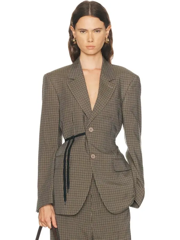 Balenciaga Wrap Tailored Jacket - Khaki & Brown