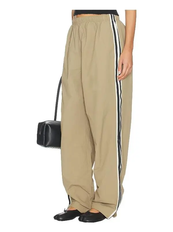 TANNER FLETCHER Wilbur Stripe Windbreaker Pant - Taupe