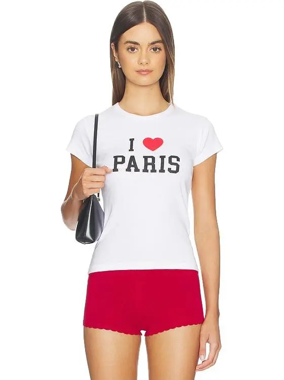 DEPARTURE I Heart Paris Baby Tee - White