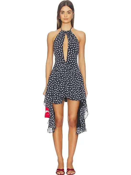 Majorelle Lita Mini Dress - Black Polka Dot
