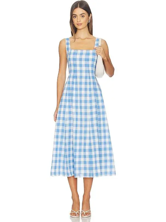 CLEOBELLA Ardena Ankle Dress - Blue Bonnet Gingham