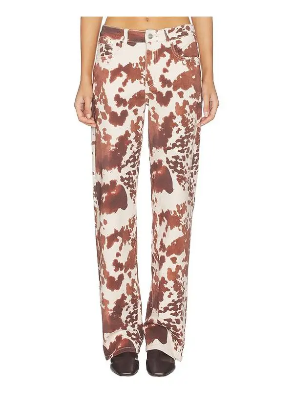 Superdown Lile Animal Print Jean - Cow Print
