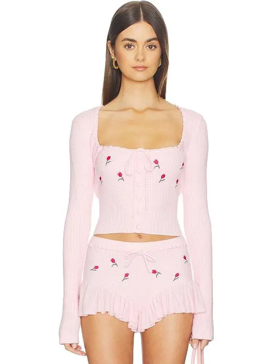 LOVERS AND FRIENDS Cecilia Floral Embroidered Top - Pink Multi