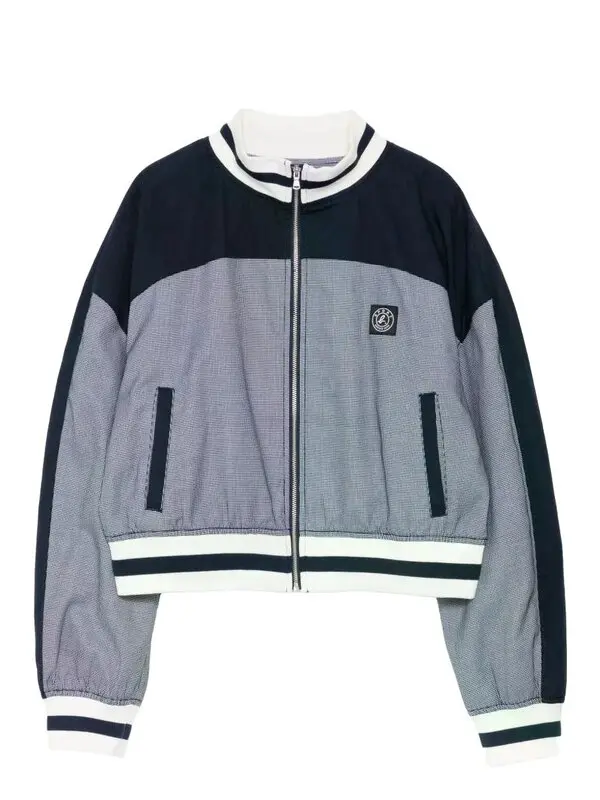 AGNES B. Checker Track Jacket - Blue