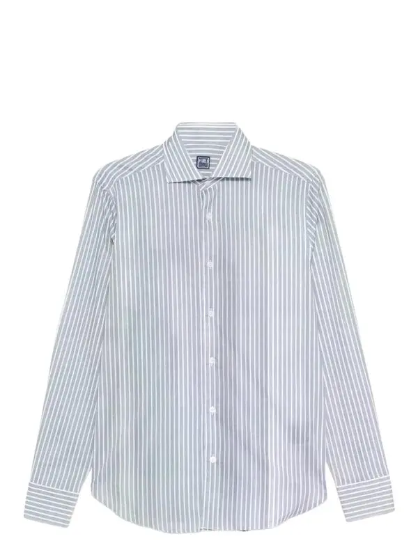Fedeli Striped-pattern Shirt - Blue