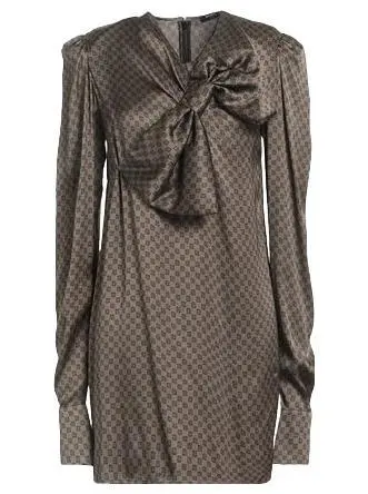 Balmain Mini Flared Dress - Brown