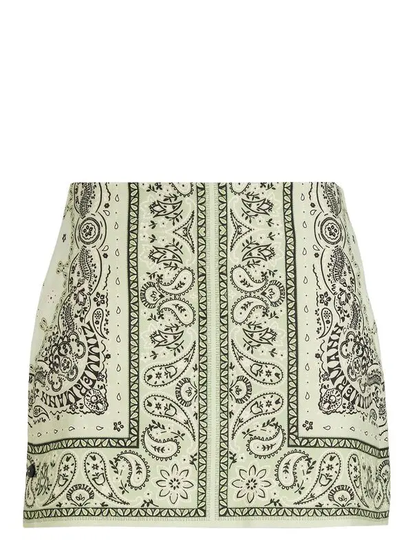 Zimmermann Paisley-print Linen Mini Skirt - Light Green