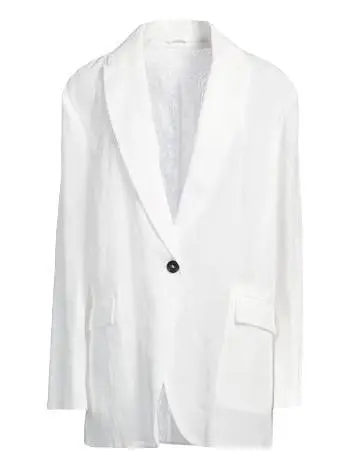 Brunello Cucinelli Single-breasted Cotton-blend Blazer - White
