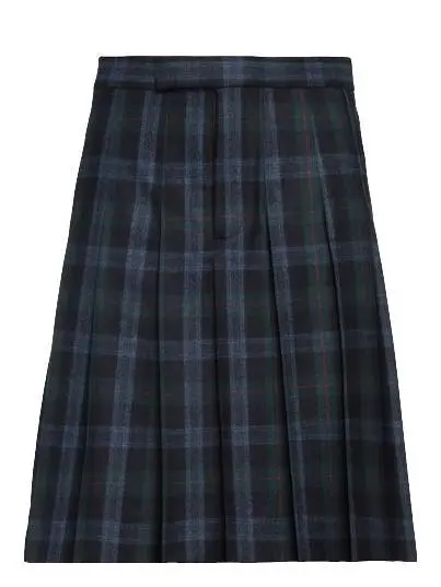Thom Browne Midi Skirt Midnight Size Wool, Cashmere - Blue