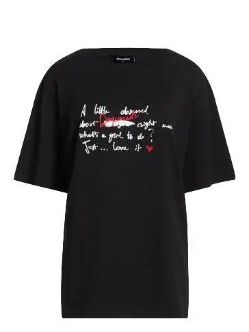 Dsquared2 T-shirt With Print And Embroidered Logo - Black