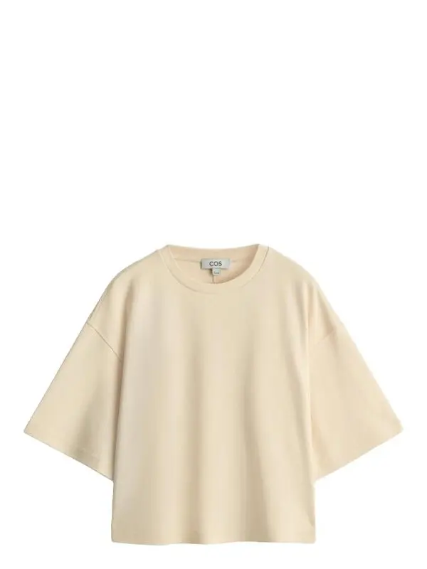 Cos Oversized Boxy Cotton T-shirt - Beige