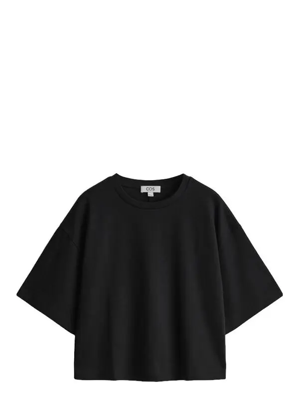 Cos Oversized Boxy Cotton T-shirt - Black