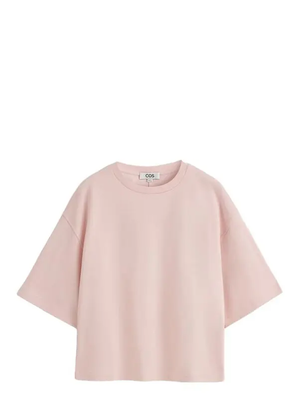 Cos Oversized Boxy Cotton T-shirt - Pink