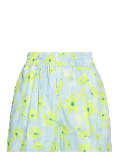 Marni Floral-print Cotton Shorts - Blue