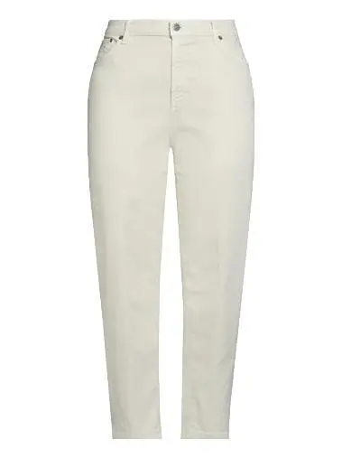 DONDUP Tapered Jeans With Appliqués And Leather Trims - White