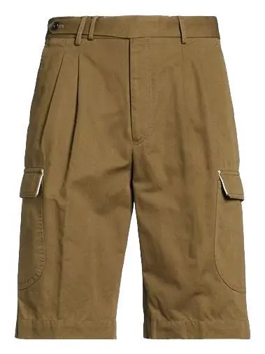 PT TORINO Cotton And Linen Cargo Shorts - Green