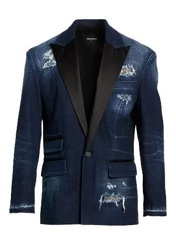 Dsquared2 Blazer Size Cotton, Elastane - Blue