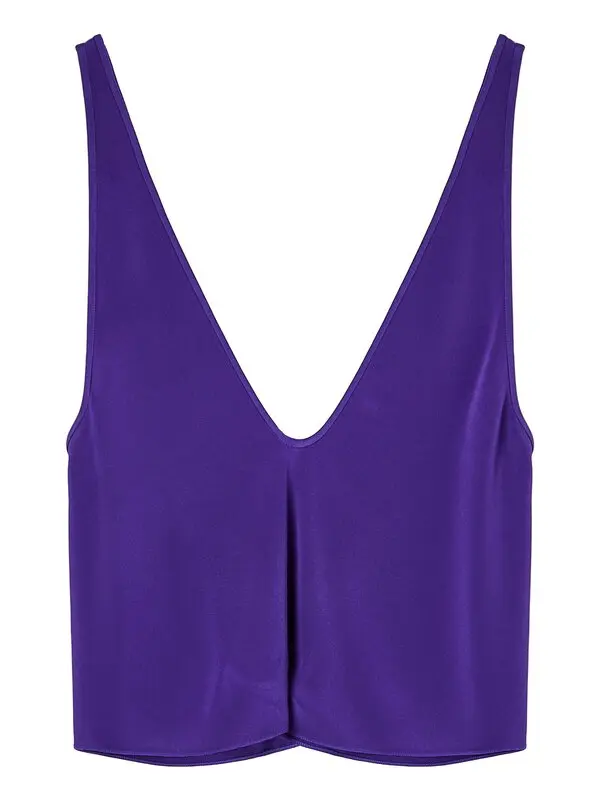 Giorgio Armani Silk Blend Crêpe Short Top - Purple