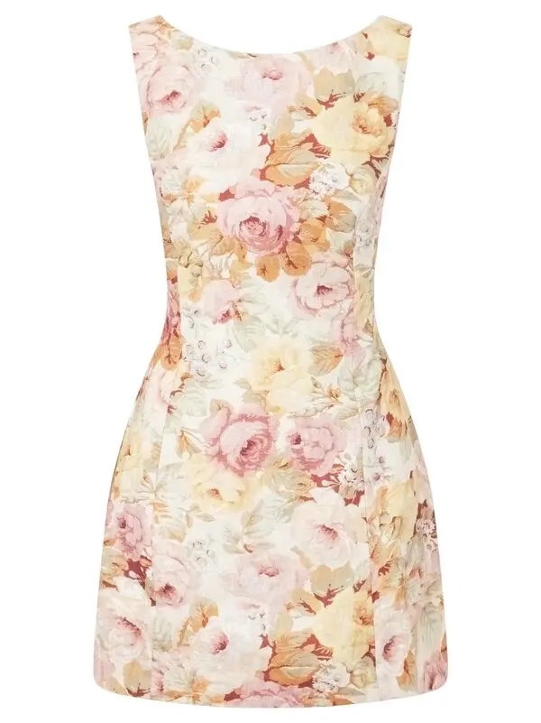 Faithfull The Brand Sofia Floral-print Mini Linen Dress - Multi