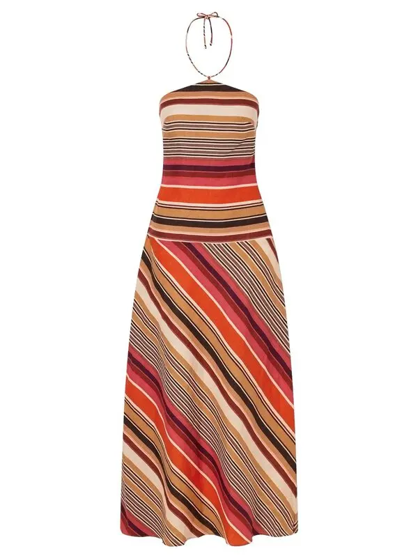 Faithfull The Brand Clara Striped Linen Maxi Dress - Multi