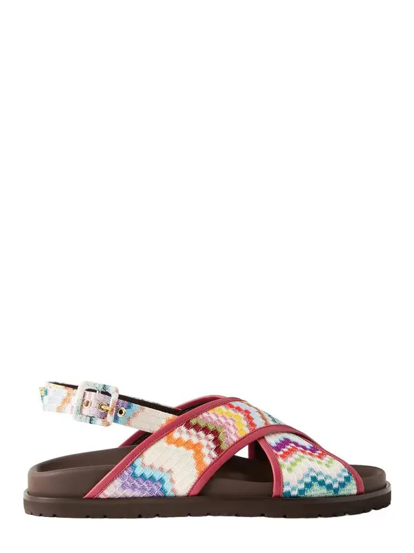 Missoni Allan Striped Leather-trimmed Lurex Sandals - Multi