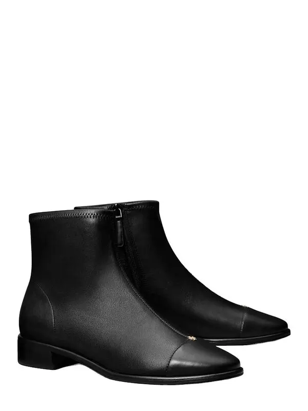 Tory Burch Cap-toe Ankle Boots - Perfect Black