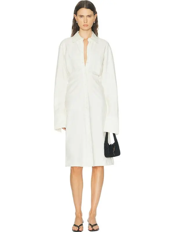 TOTEME Slouch Cotton Shirt Dress - Off White